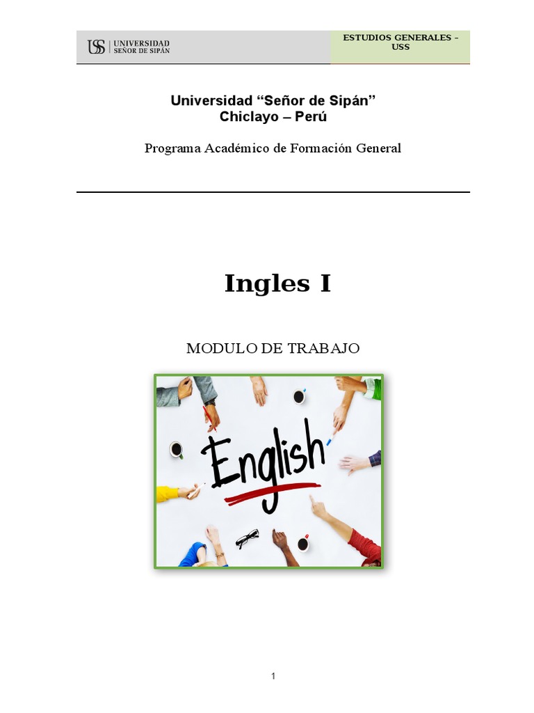 Modulo de Ingles I FG 2018-I | PDF