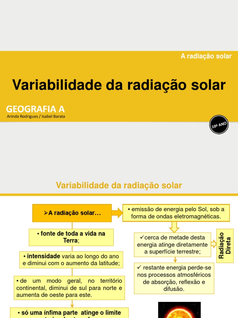 01 - Variabilidade Da Radiação Solar | PDF | Atmosfera da Terra | Terra