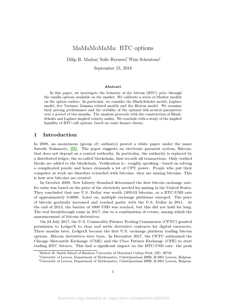 BTC Options | PDF | Black–Scholes Model | Option (Finance) BTC Options | PDF | Black–Scholes Model | Option (Finance)