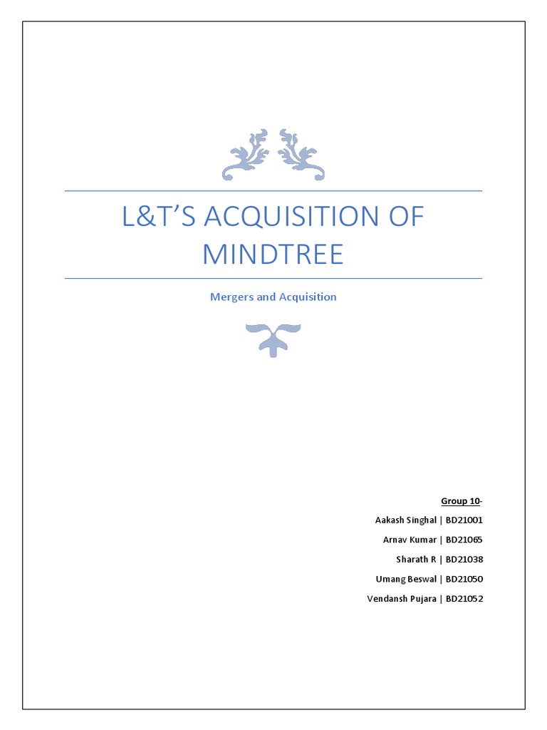 L&T Acquisition of Mindtree | PDF | Takeover | Mergers And Acquisitions