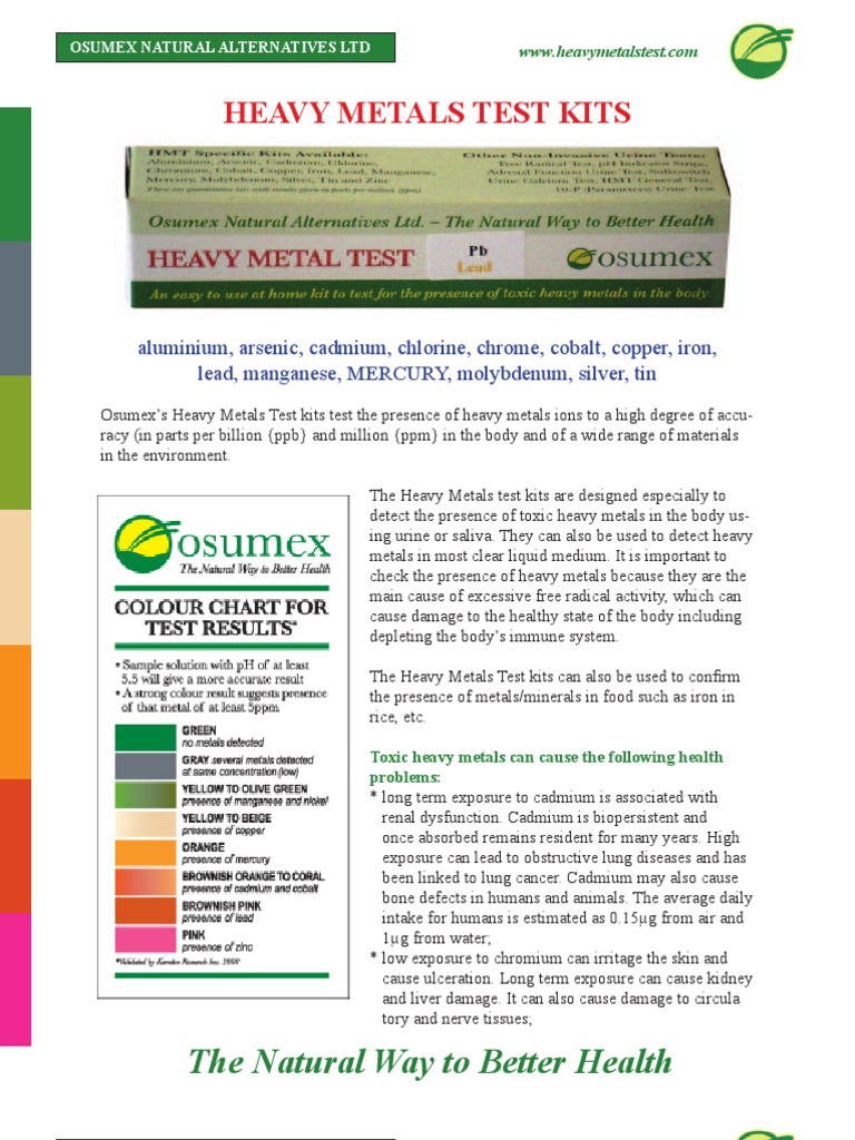 Heavy Metals Test Kits | PDF | Toxic Heavy Metal | Lead
