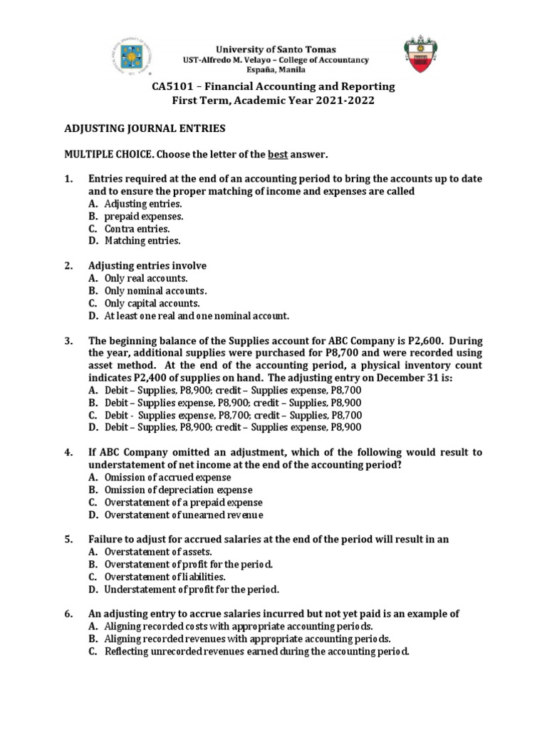 Adjusting Entries | PDF | Debits And Credits | Expense