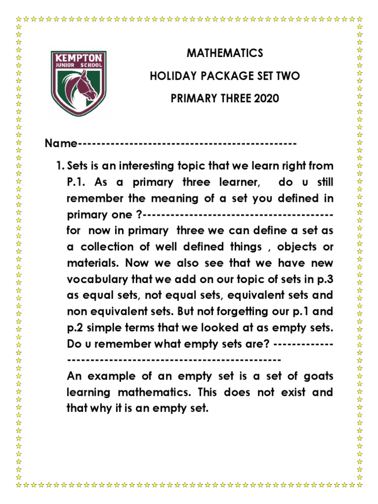 Primary 3 Mathematics | PDF