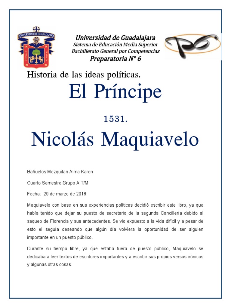 Maquiavelo Pdf El Príncipe Nicolás Maquiavelo