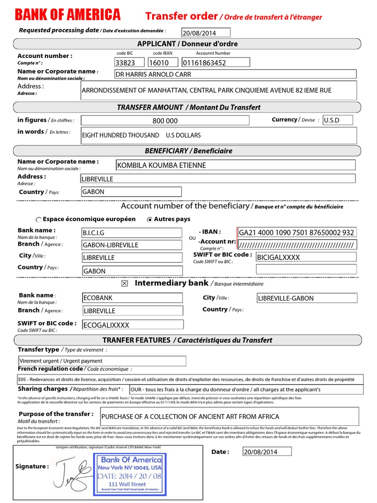 Nouveau Ordre de Virement Bancaire Internationale 1 PDF | PDF | Virement bancaire | Technologie ...