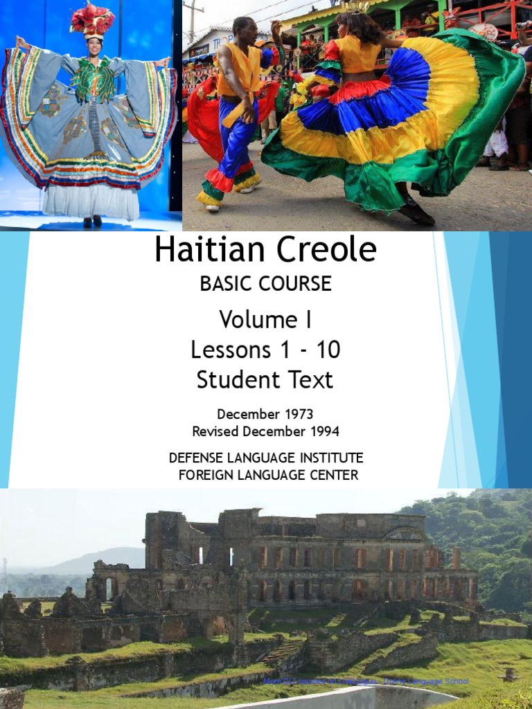 DLI Haitian Creole - Vol 01 Less 01-10 Student Text | PDF | Linguistics ...