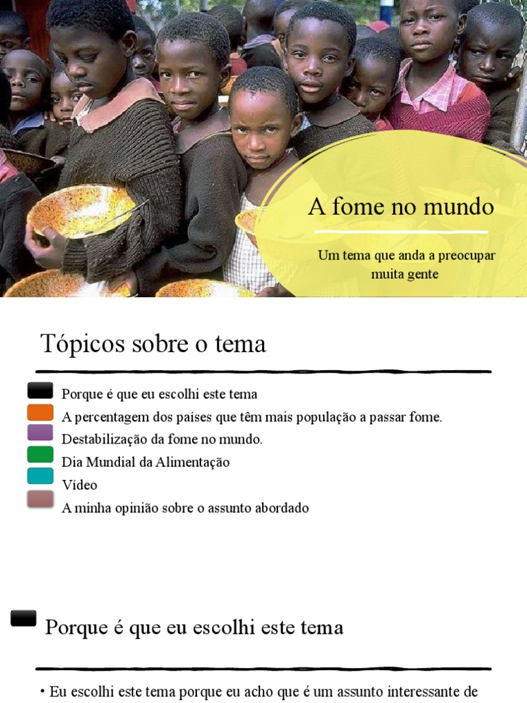 A Fome e a Desigualdade Global | PDF | Ciências Sociais | Bem-estar