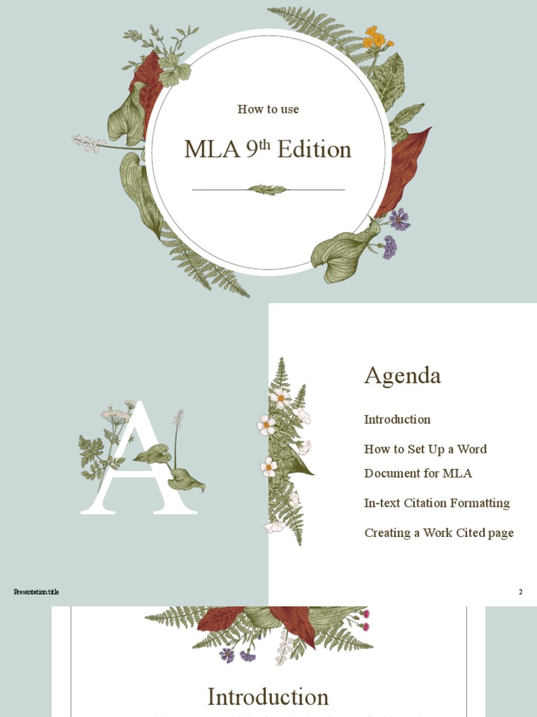 MLA 9th Edition Presentation | PDF | Citation