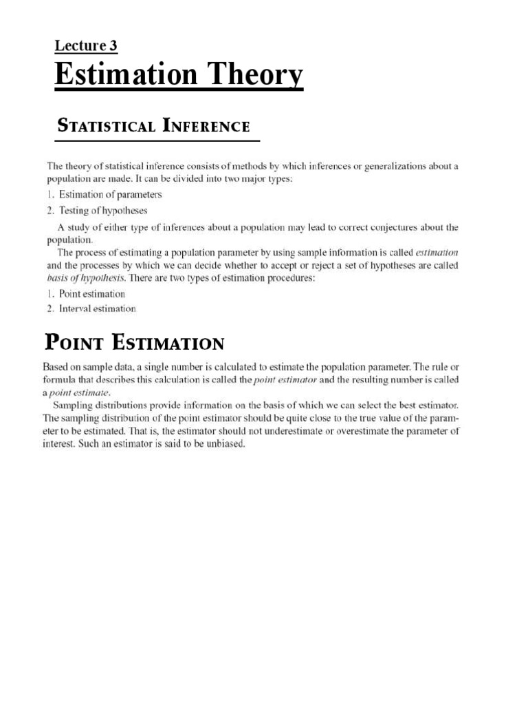 Confidence Intervals & Estimation Theory | PDF