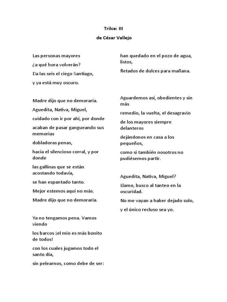 Poema III Trilce | PDF