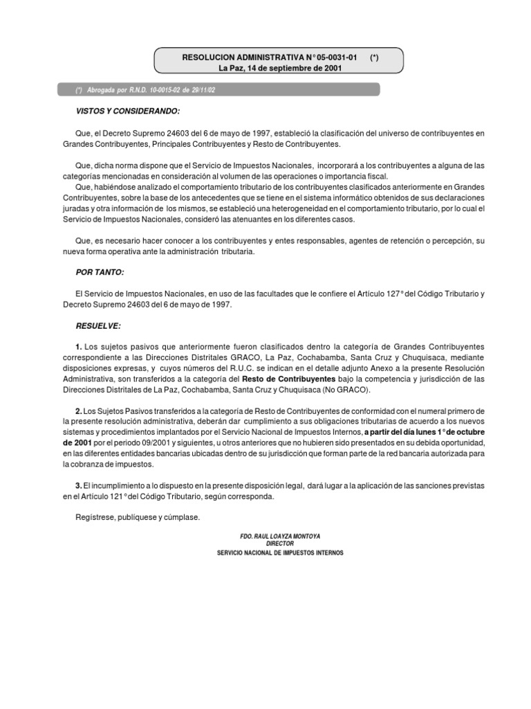 Ra05 0031 01 | PDF | Impuestos | Justicia