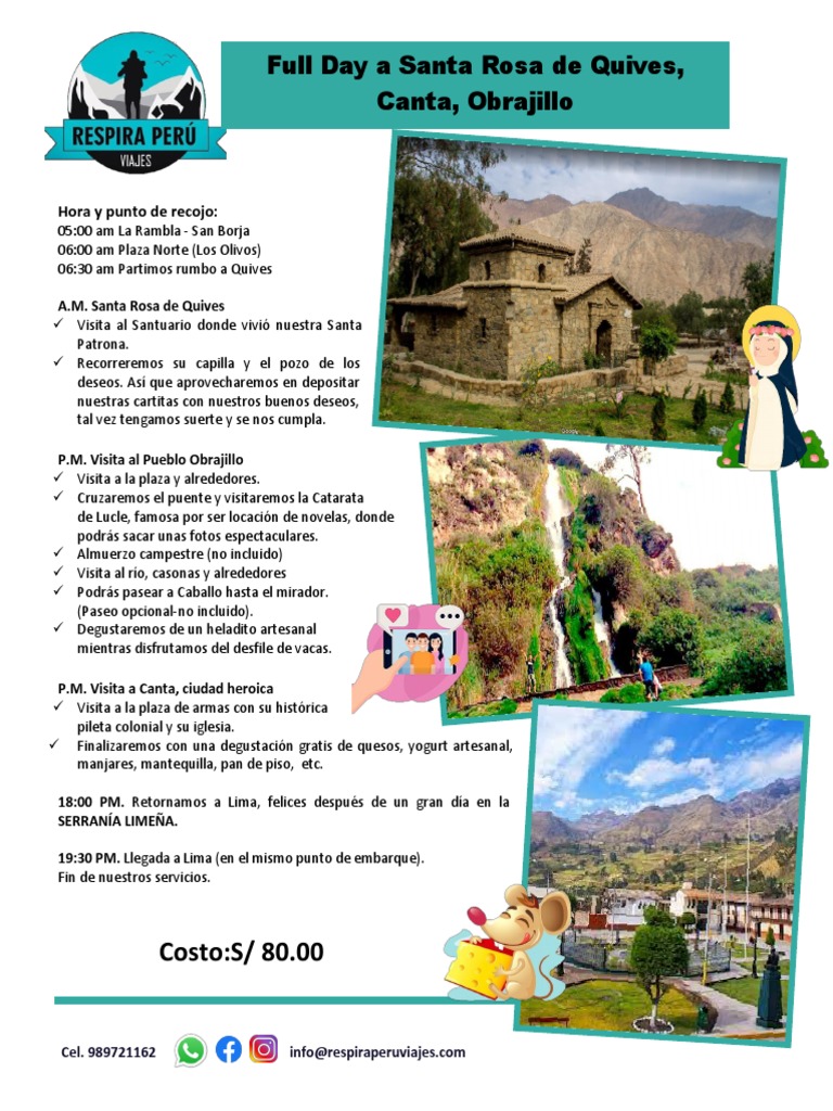 Tour a Canta y Obrajillo Full Day | PDF