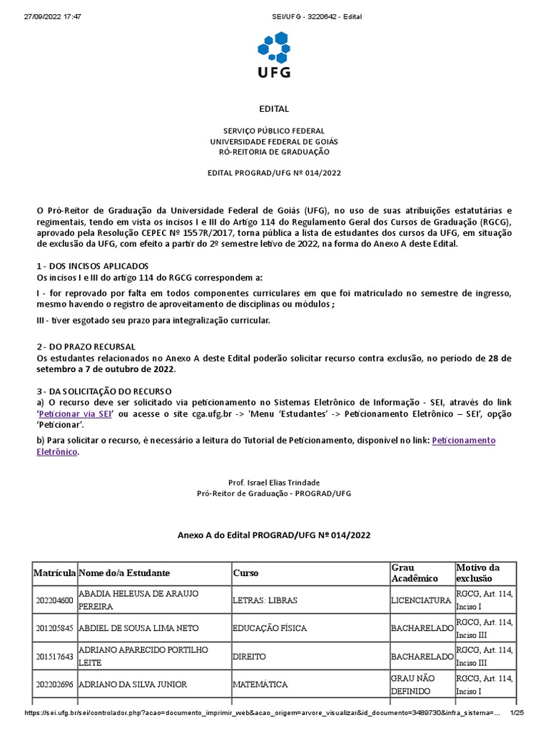 Edital Prograd Nº 14 2022 | PDF | Diploma de bacharel Edital Prograd Nº 14 2022 | PDF | Diploma de bacharel
