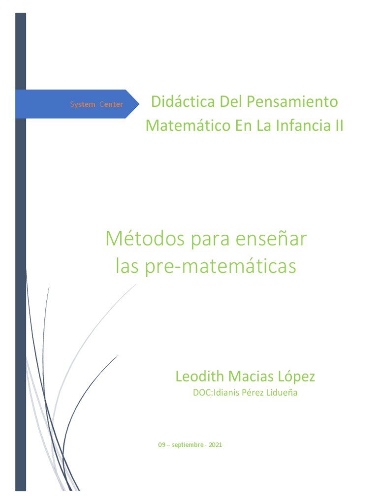Métodos para Enseñar Las Prematematicas | PDF | Matemáticas | Abstracción
