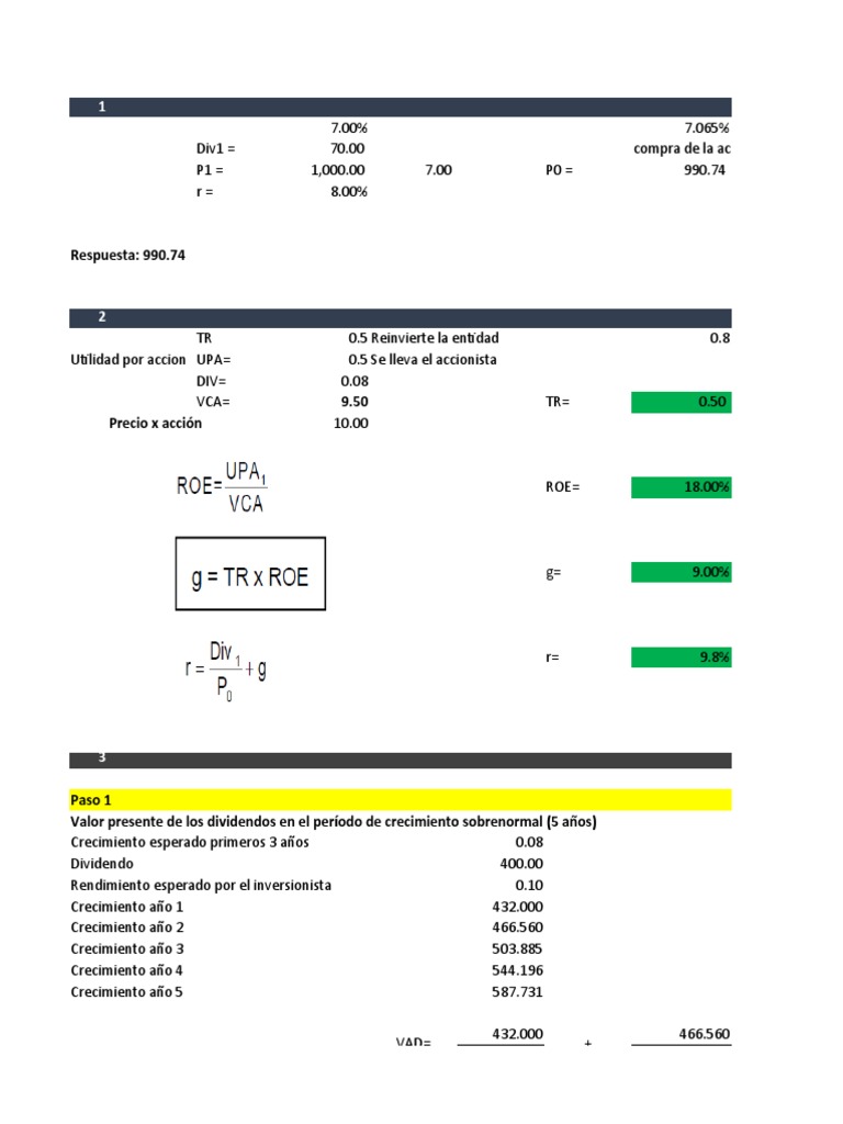 Laboratorio 3 Finanzas | PDF | Compartir (Finanzas) | Valoración (Finanzas)