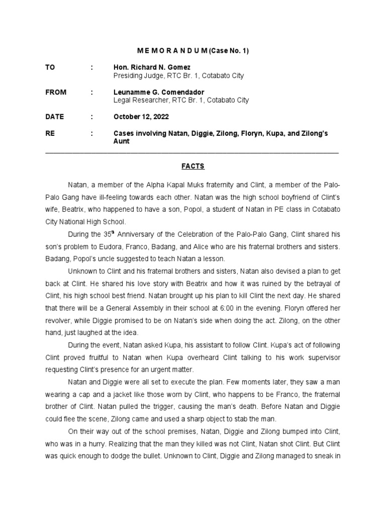 M e M o R A N D U M No. 1 | PDF | Misconduct | Public Law