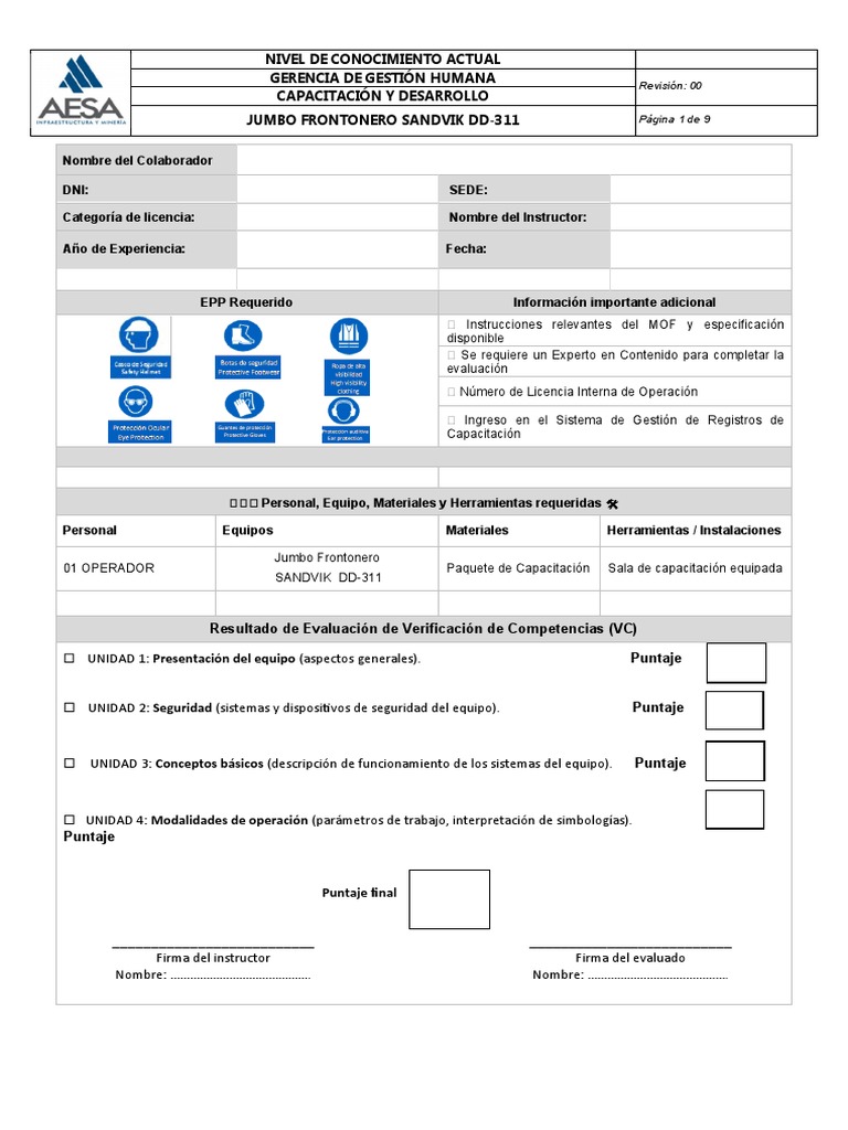 Evaluación Teórico - Jumbo Frontonero DD 421 | PDF