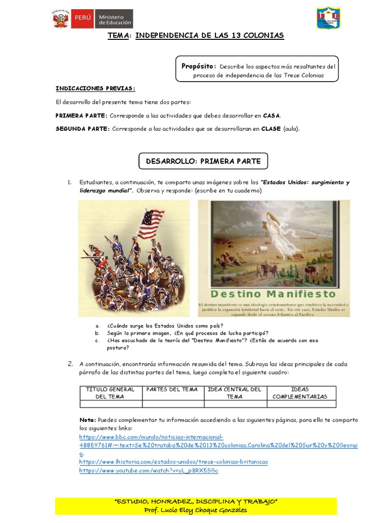 Independencia de las 13 Colonias | PDF | Trece colonias | Los Estados ...