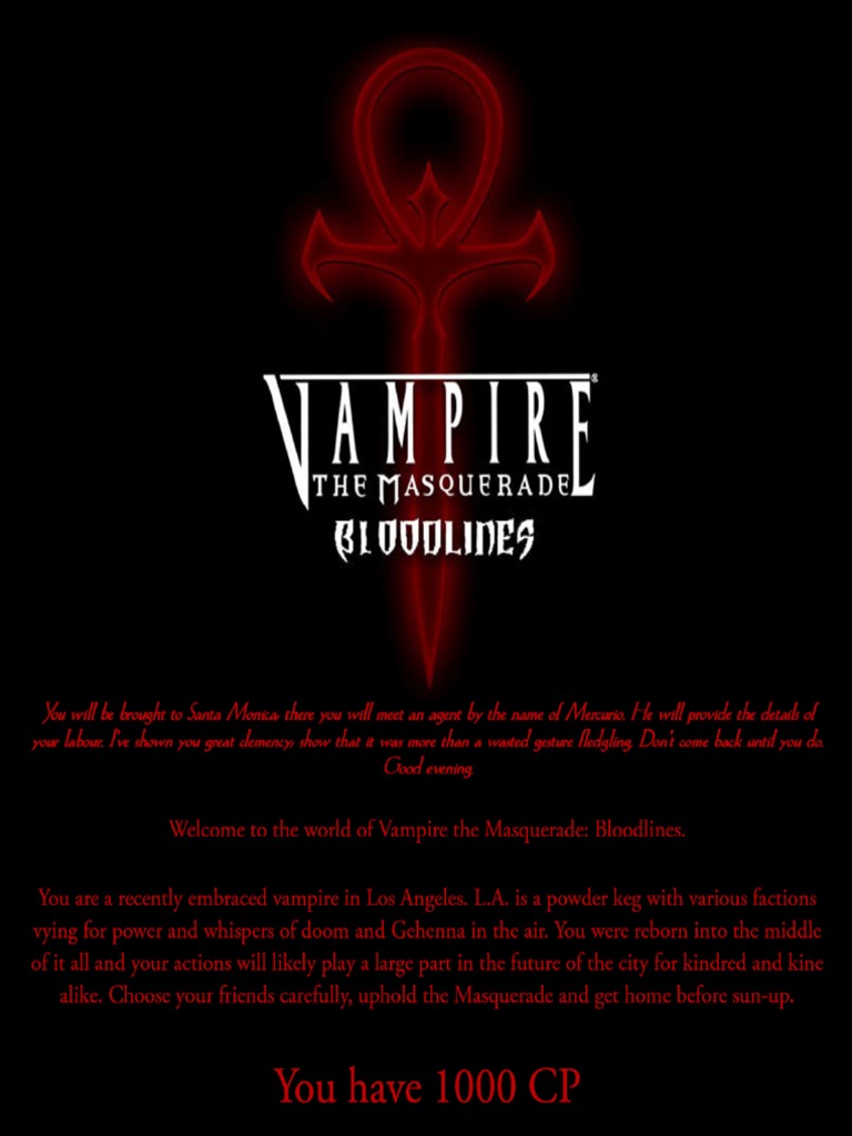 Jumpchain - Vampire The Masquerade-Bloodlines | PDF