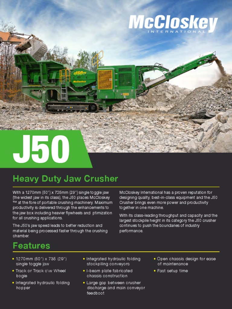 J50 Feature Sheet May 2020 | PDF | Equipment | Mechanical Engineering