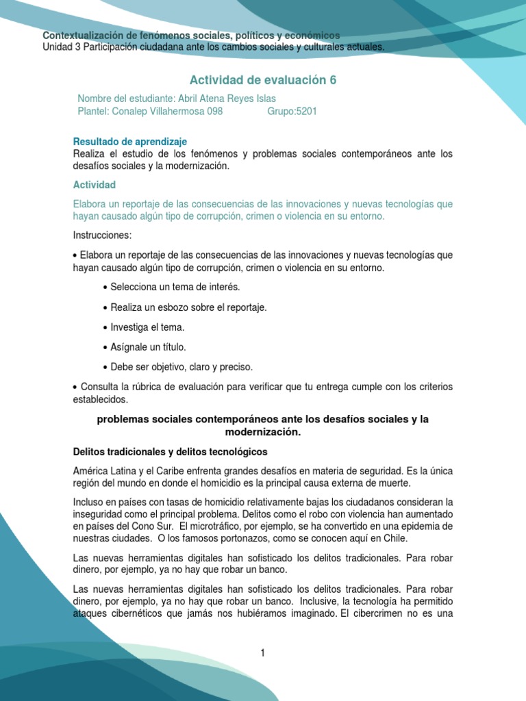 Ae6 Abril Reyes | PDF | Policía | Valores