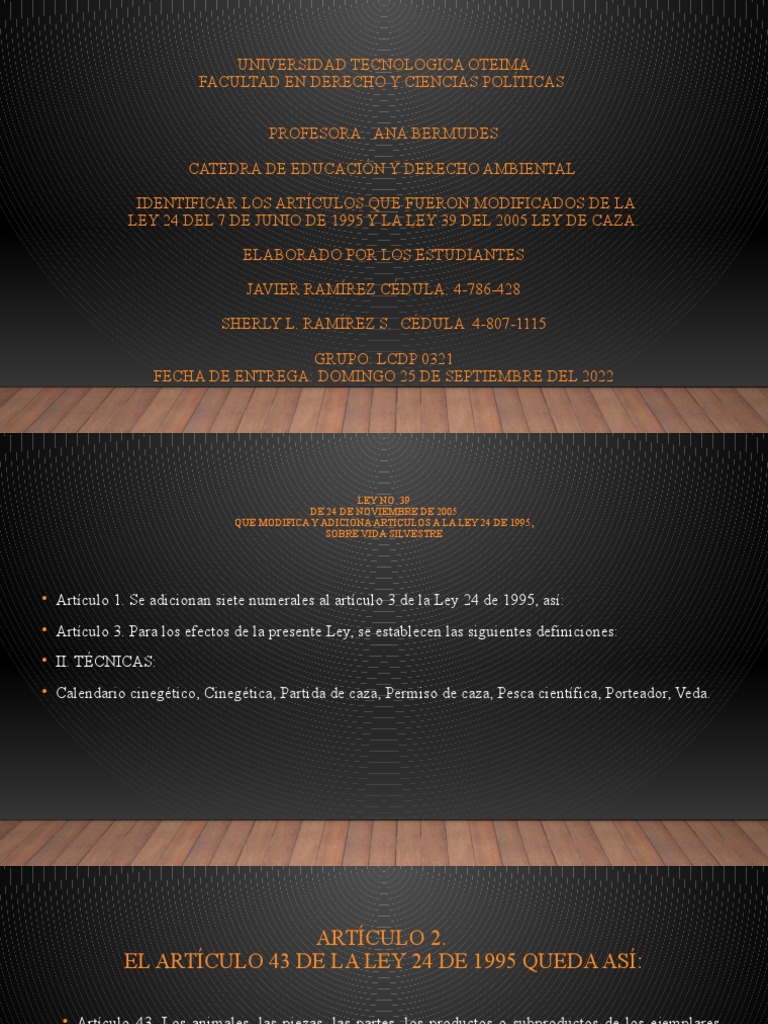 Ley 24 Del 7 de Junio de 1995 y La Ley 39 Del 2005 Ley de Casa | PDF | Caza