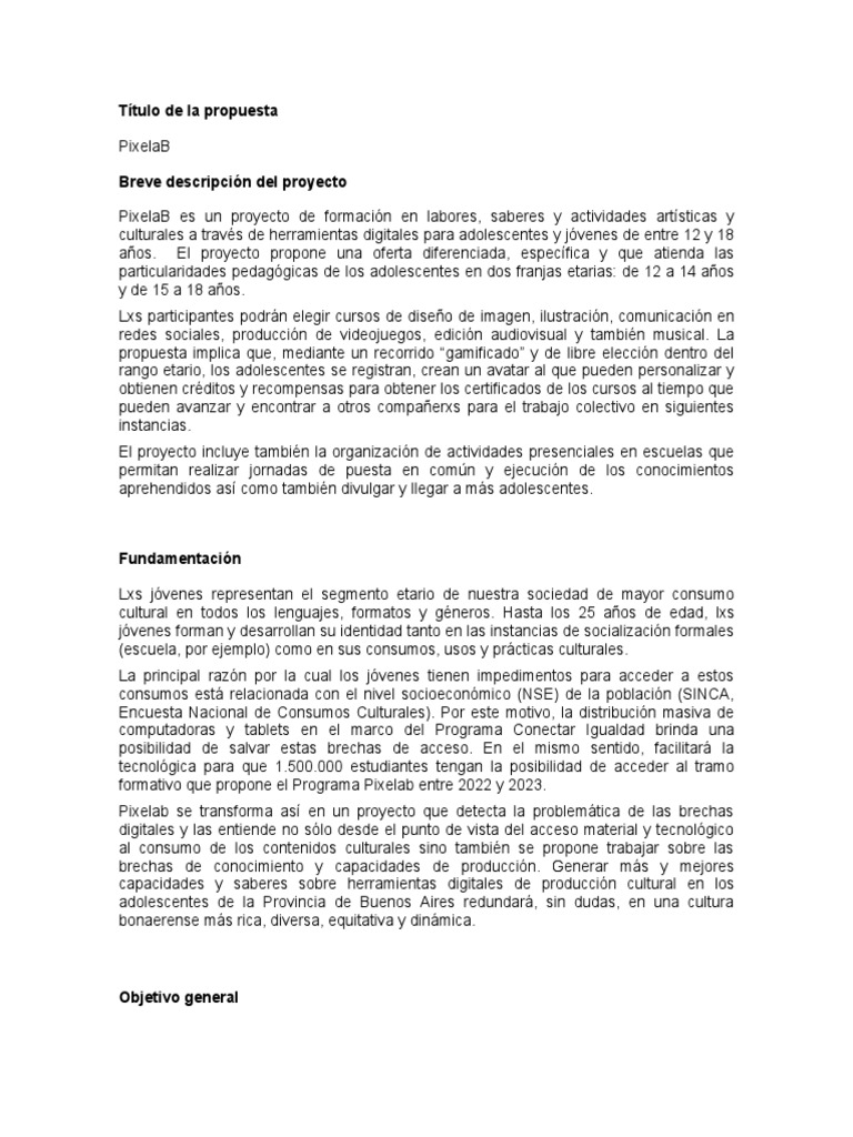 Proyecto Borrador - PIXELAB | PDF | Diseño gráfico | Diseño