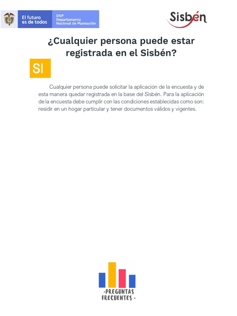 Cualquier Persona Puede Estar en El Sisbén | PDF | Finanzas y dinero ...