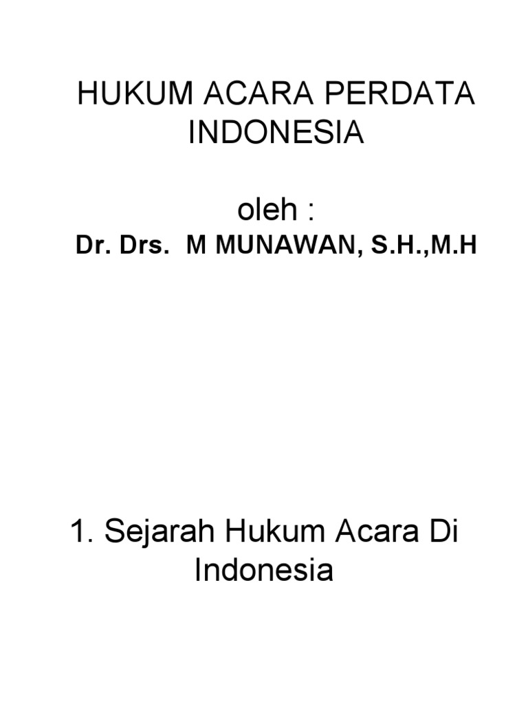 1.sejarah Hukum Acara Perdata | PDF