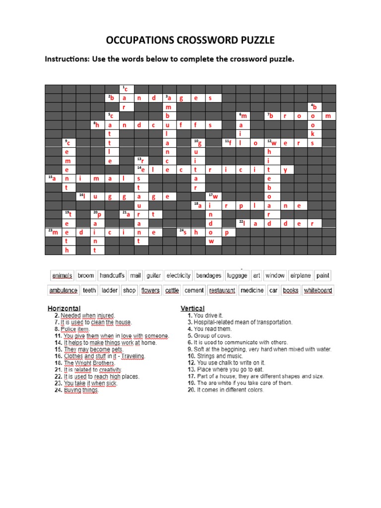Lopez - Dennis - Jobs Qand Occupations Crossword Puzzle | PDF | Puzzles ...