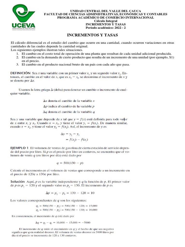 Incrementos y Tasas | PDF | Tecnología