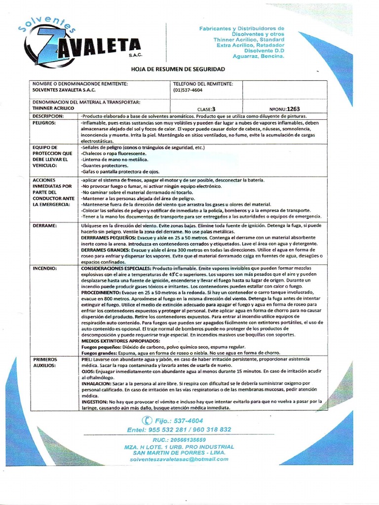 HDS - Thinner Acrilico | PDF