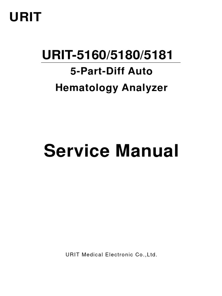 URIT 5160 Service Manual | PDF | Red Blood Cell | White Blood Cell