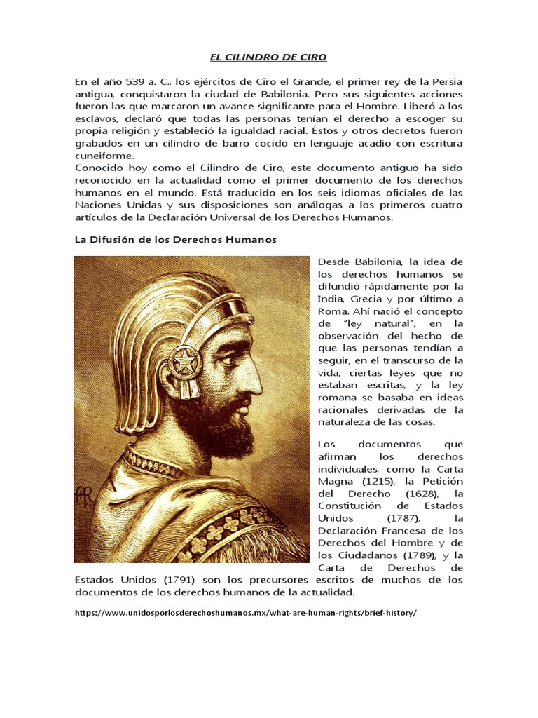 El Cilindro de Ciro | PDF | Derechos humanos | Babilonia