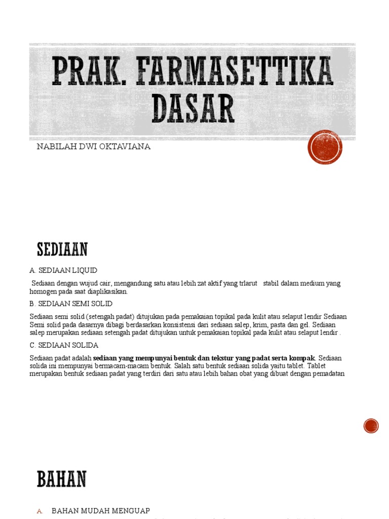 Prak. Farmasetika Dasar | PDF