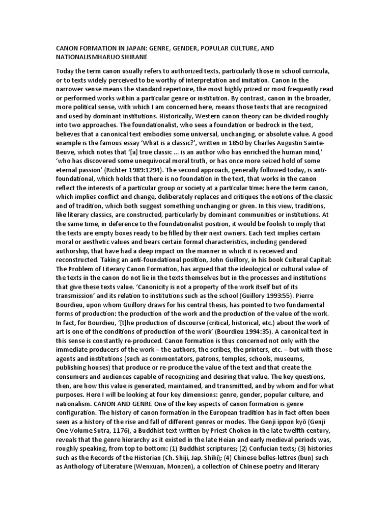 Canon Formation in Japan | PDF