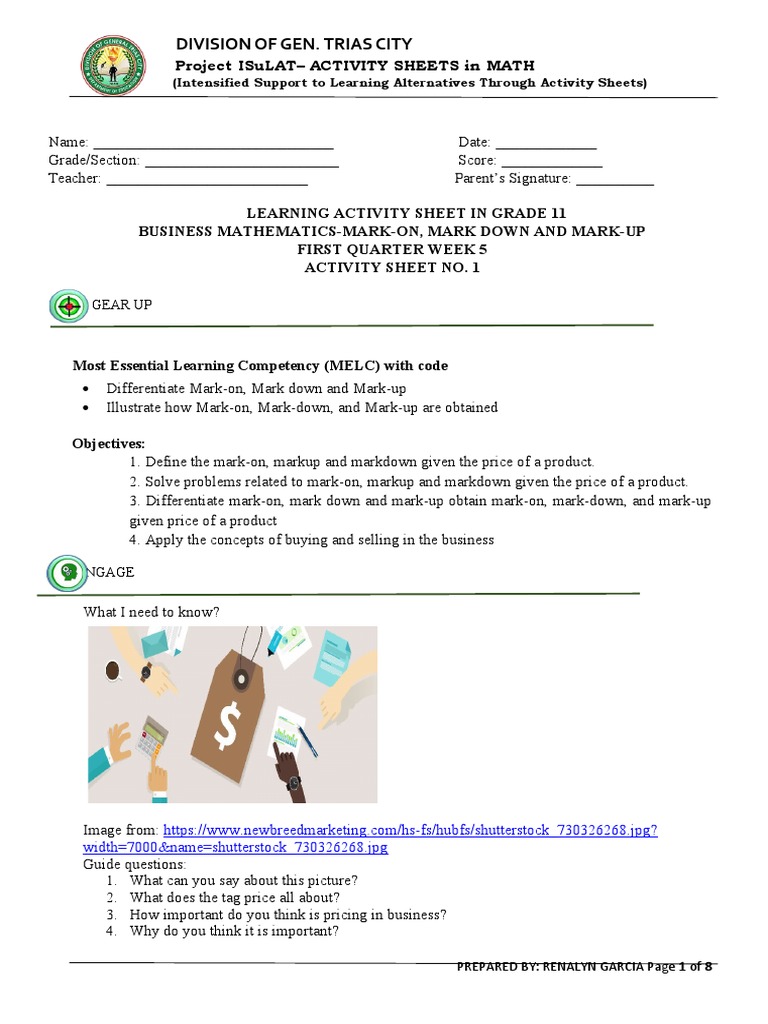 Las - Business Math | Download Free PDF | Cost | Markup Language