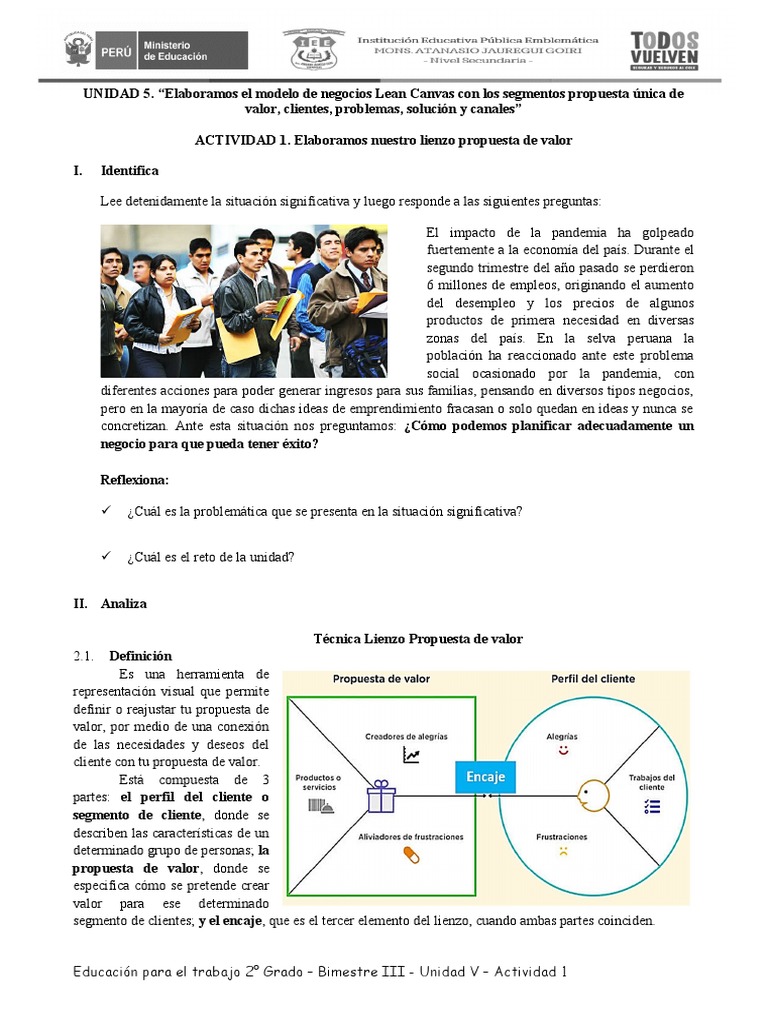 EPT 2° - UD5 - DEA 1 - Ficha | PDF | Iniciativa empresarial | Business