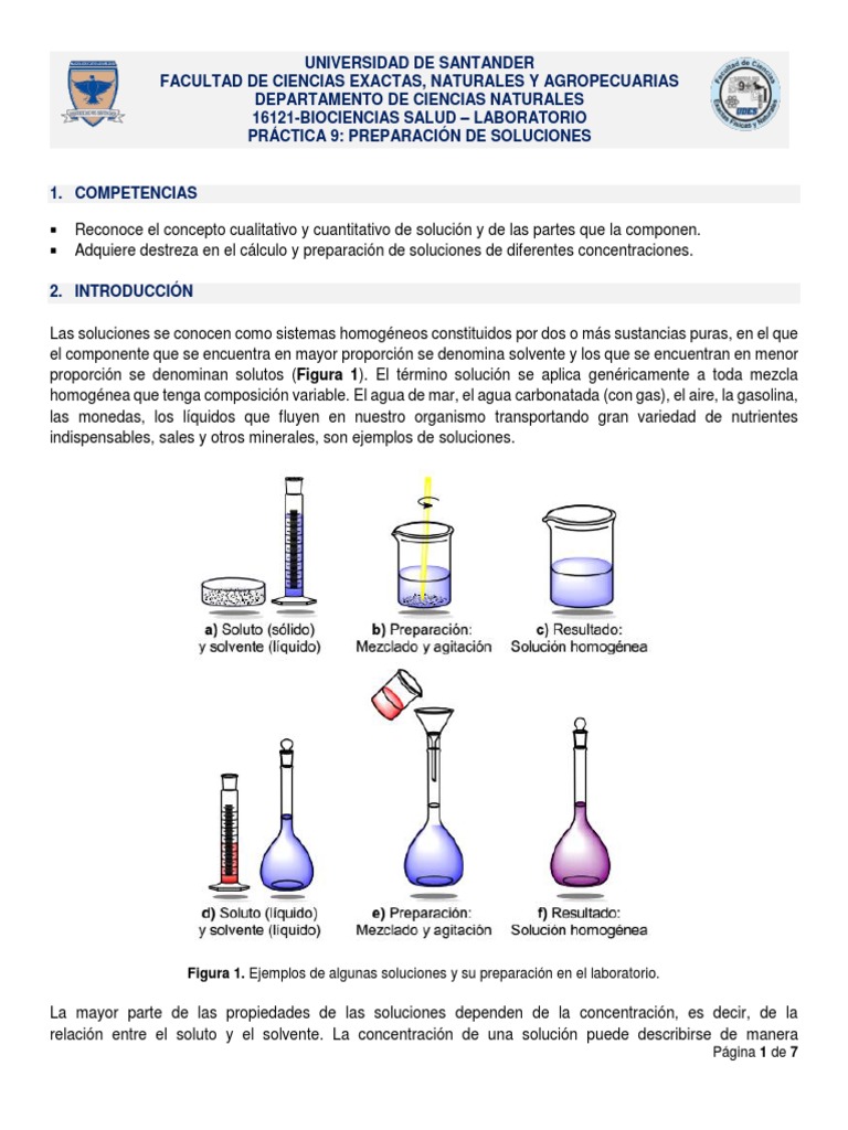 Guía 9 - Preparación de Soluciones | PDF