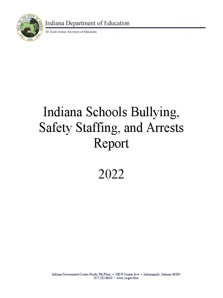 Indiana Schools Bullying Report 2022 | PDF | Bullying | Cyberbullying