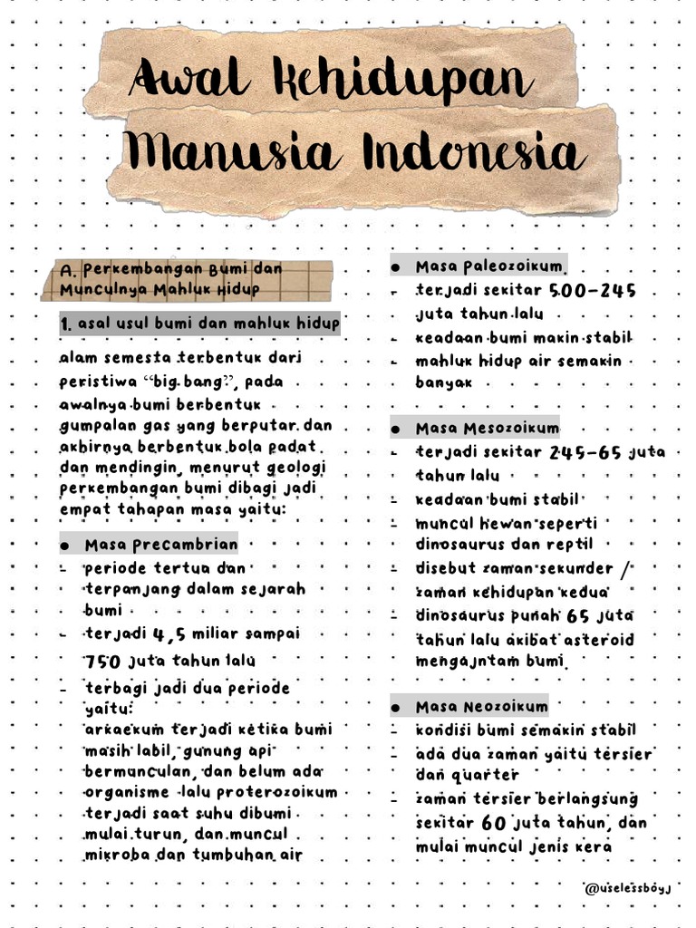 BAB 2 - Awal Kehidupan Manusia Indonesia | PDF