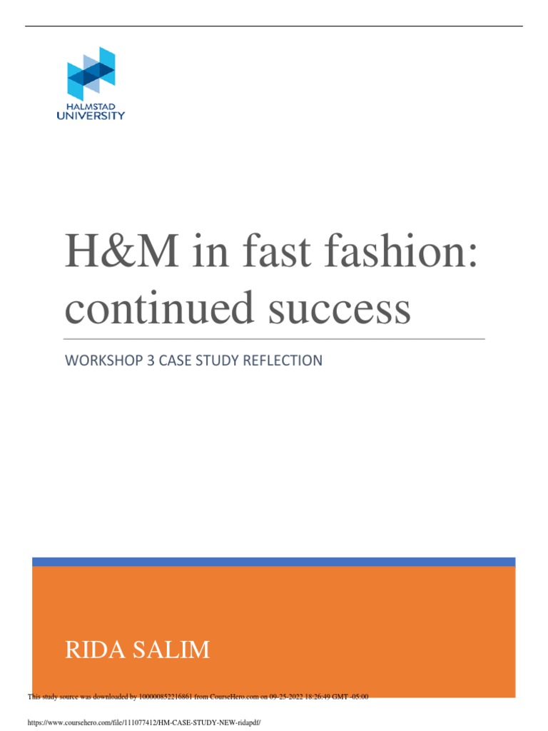 H M CASE STUDY NEW Rida PDF | PDF | Competitive Advantage | Supply ...
