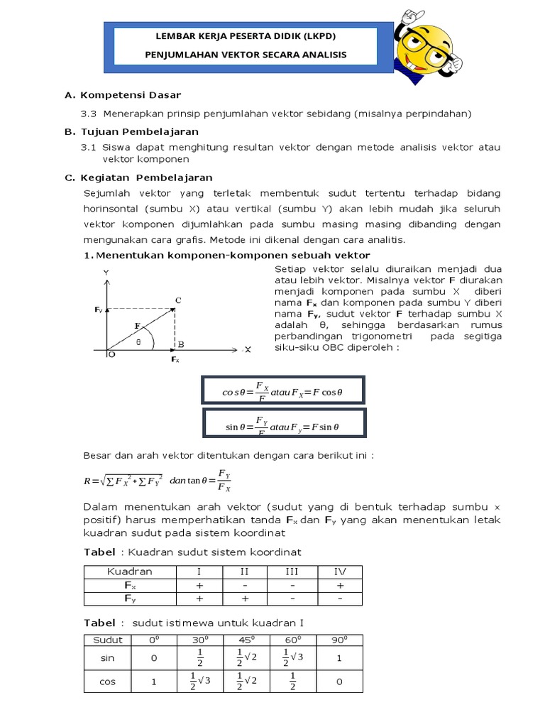 LKPD Analisis Vektor | PDF | Metode & Bahan Ajar