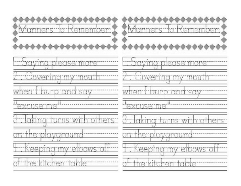 Good Manners Trace | PDF