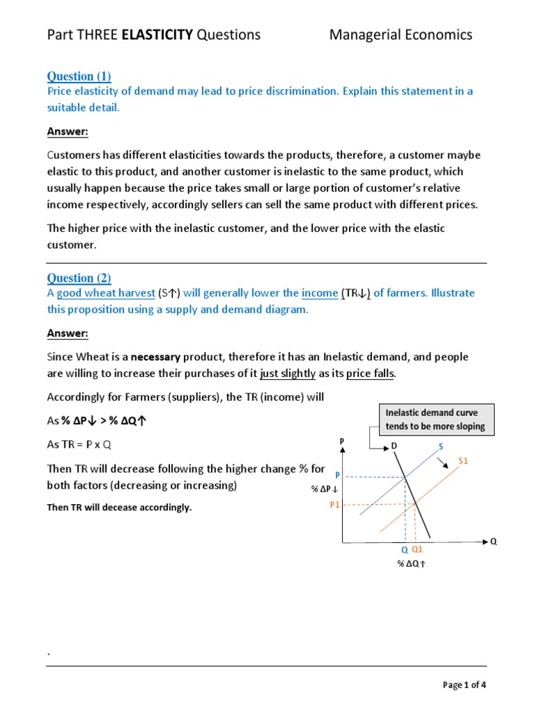 Elasticity of Demand: Key Questions & Answers | PDF | Elasticity ...