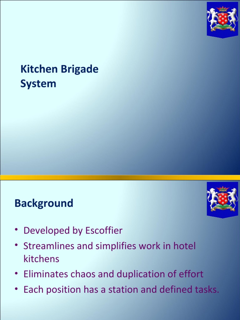 Escoffier's Kitchen Brigade System | PDF | Chef | Waiting Staff
