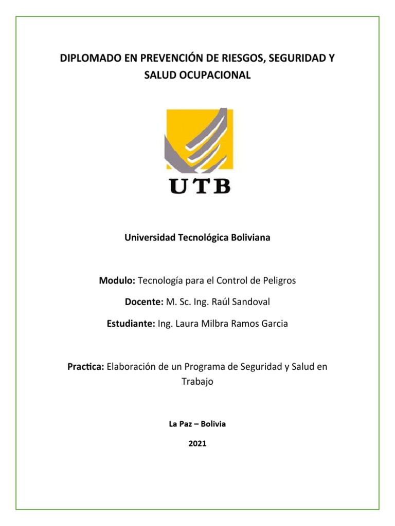 Programa de Seguridad y Salud en El Trabajo | PDF | Temperatura | Seguridad y salud ocupacional