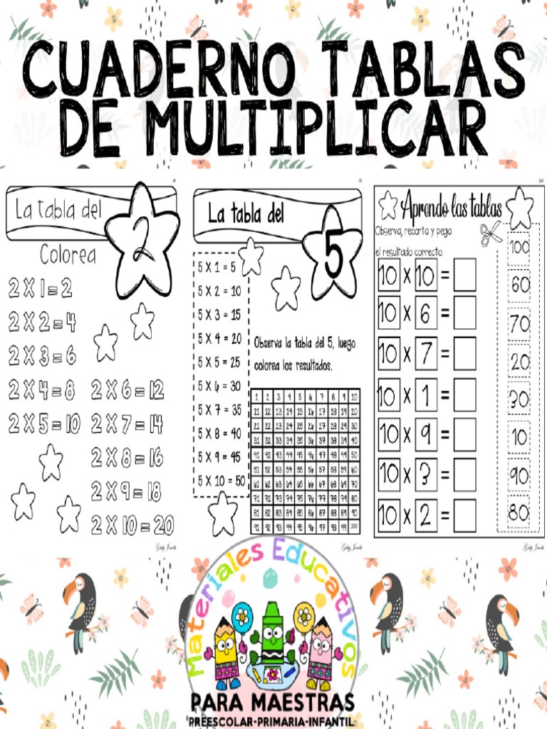 Cuaderno para Aprender Tablas de Multiplicar Por Materiales Educativos ...