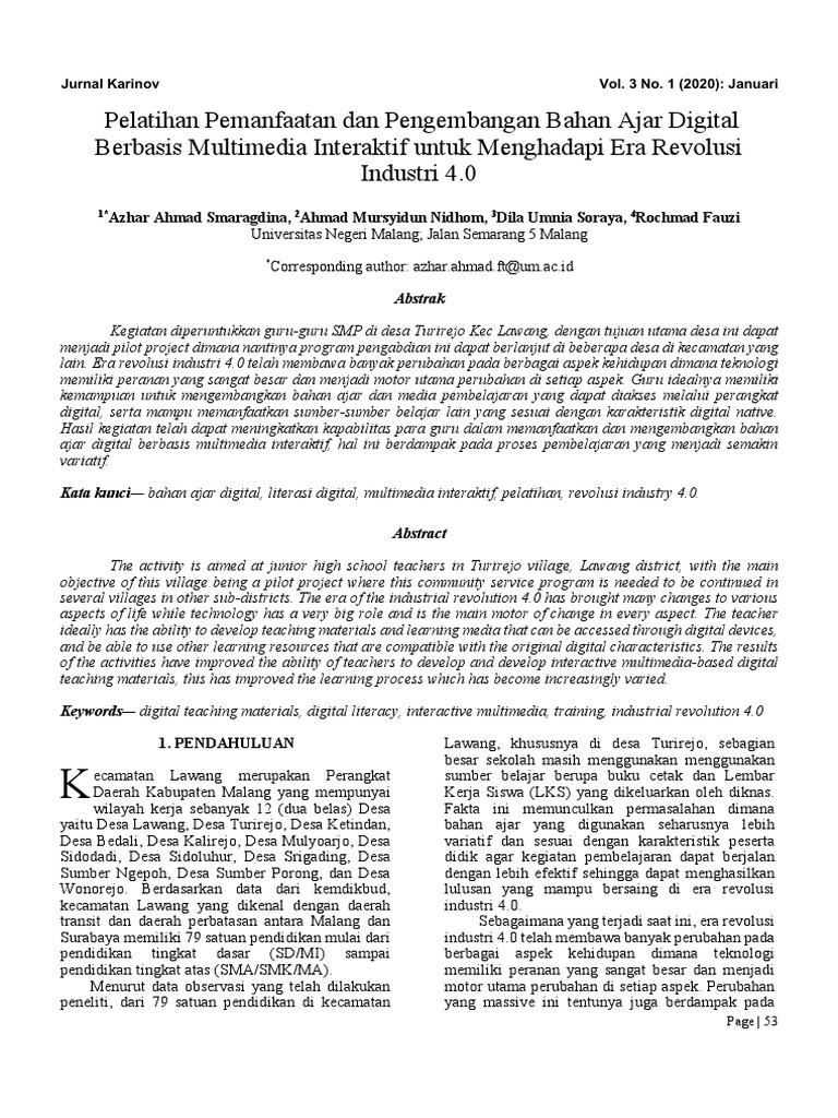 Pelatihan Pemanfaatan Dan Pengembangan Bahan Ajar Digital Berbasis Multimedia Interaktif Untuk ...