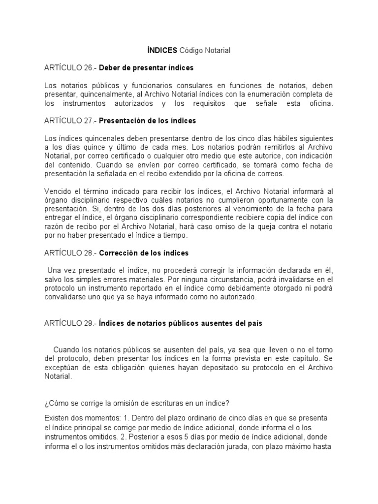 Indices Notariales | PDF | Justicia | Crimen y violencia Indices Notariales | PDF | Justicia | Crimen y violencia